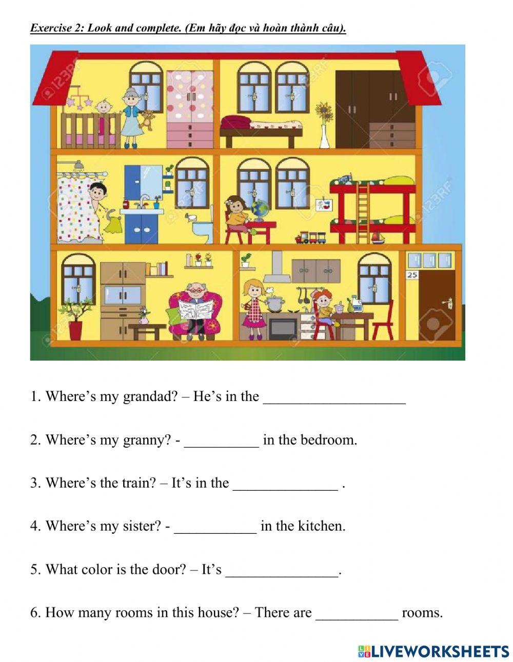 Week 7 grade 2 u3 family and house worksheet | Live Worksheets