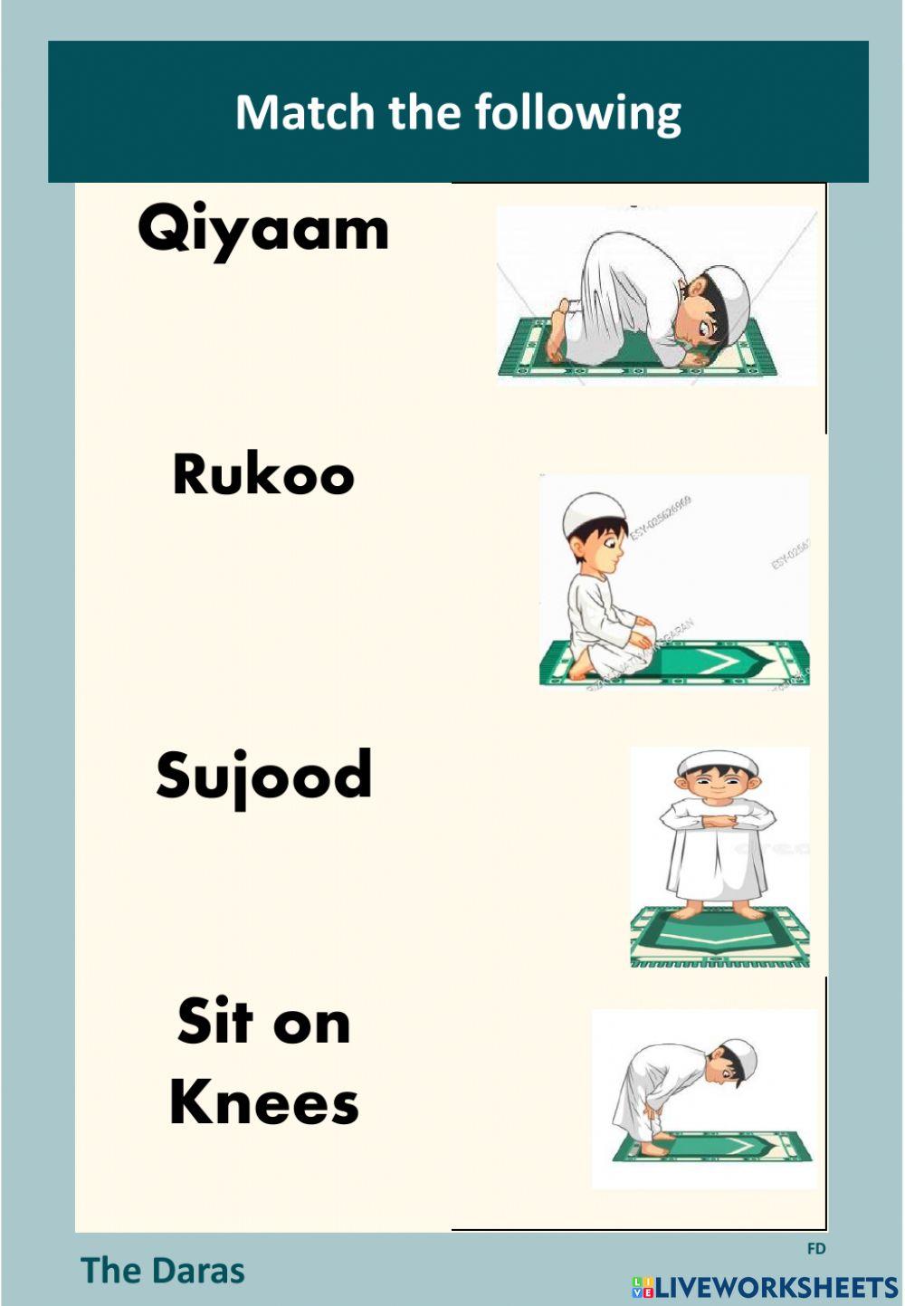 Sujood worksheet | Live Worksheets