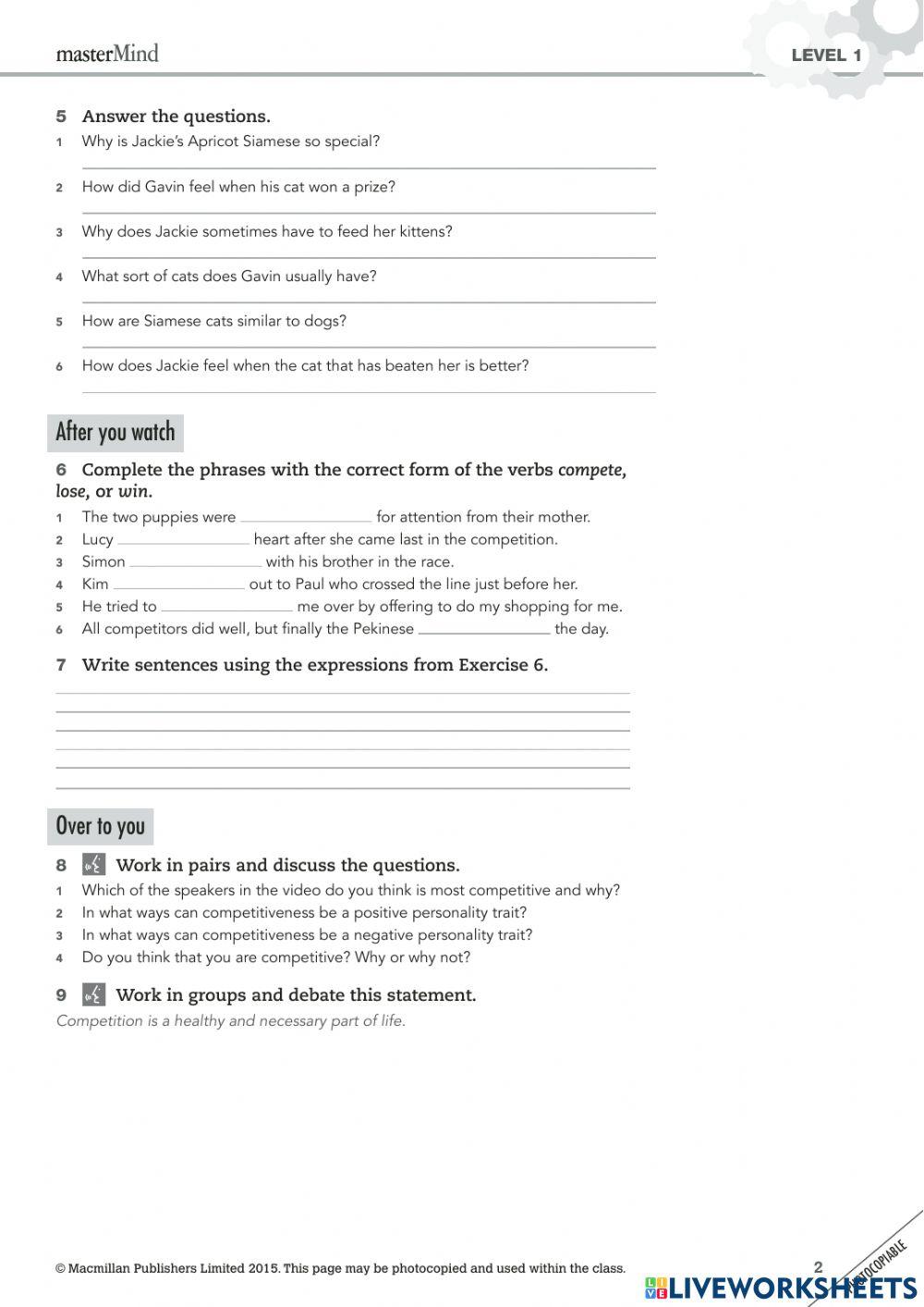 Competitive Edge worksheet | Live Worksheets