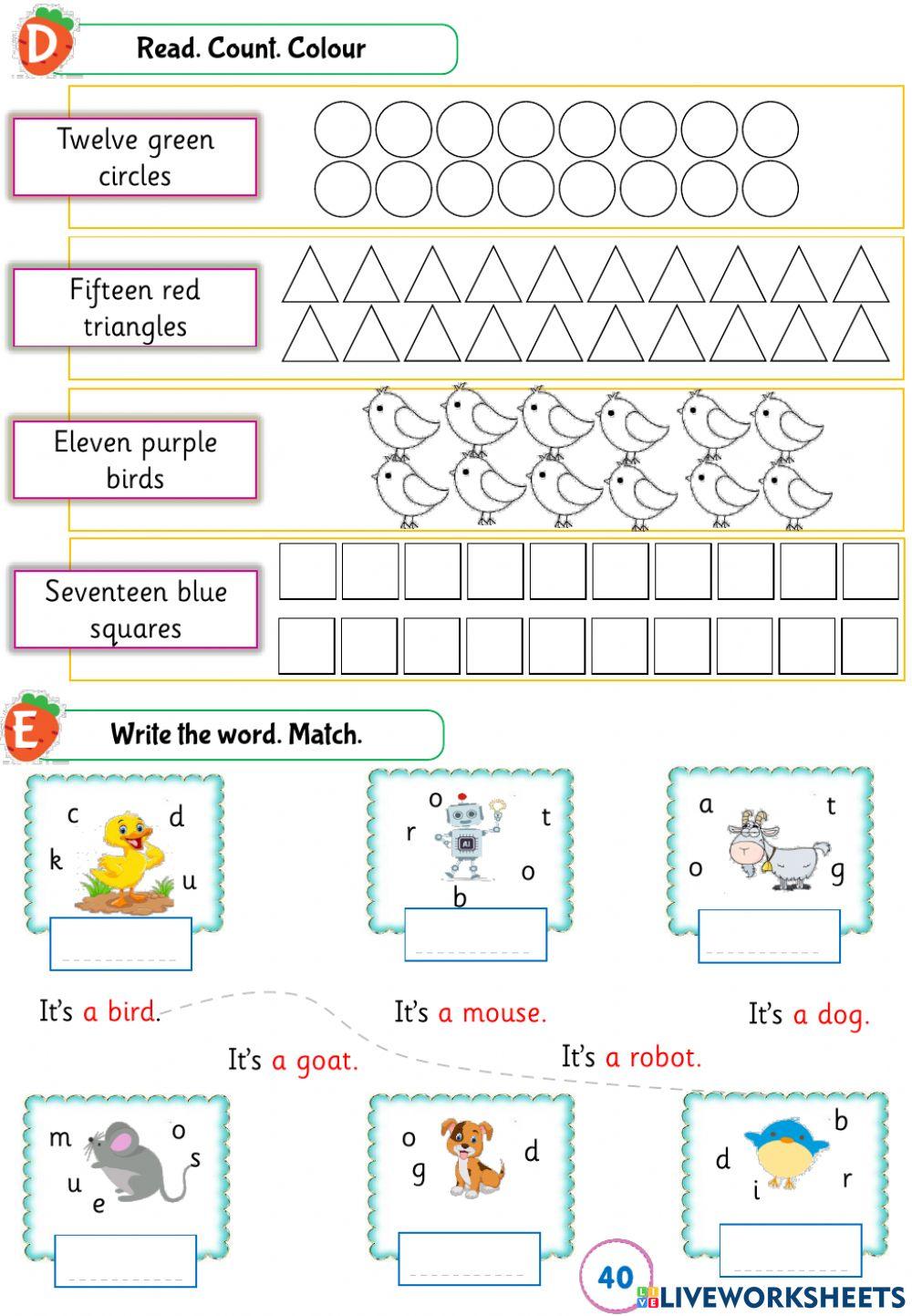 Grade 2 - review unit 3&4 worksheet | Live Worksheets