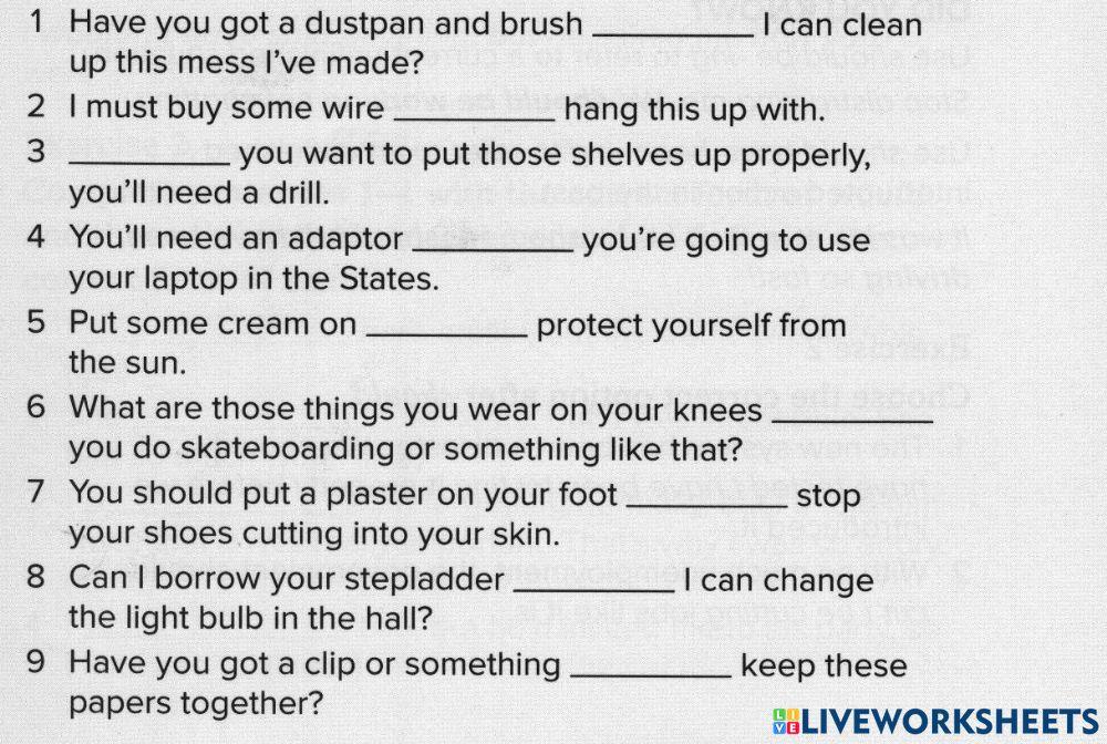 Talking about purpose worksheet | Live Worksheets