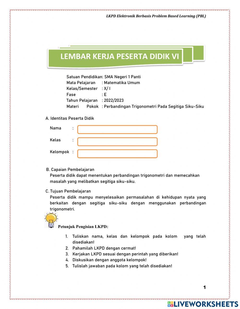 LKPD PERTEMUAN 6 | Free Interactive Worksheets | 4213741