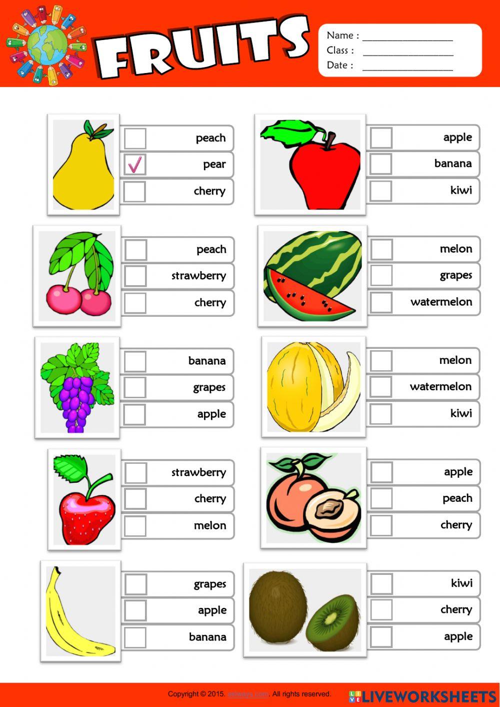 multiple fruits name