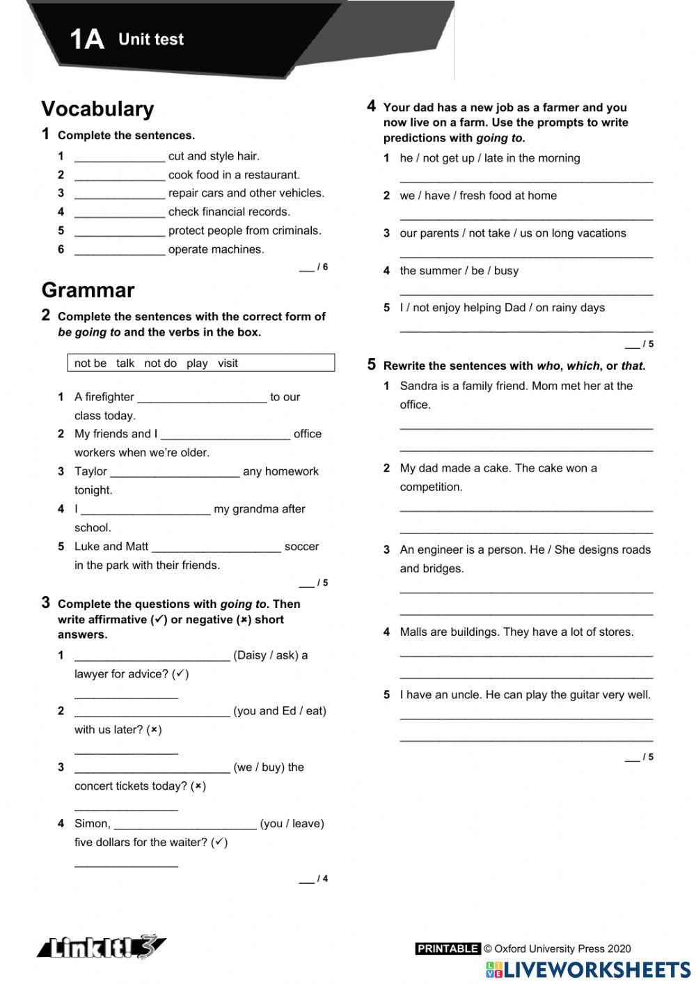 Link It 3 test … | Free Interactive Worksheets | 5362763