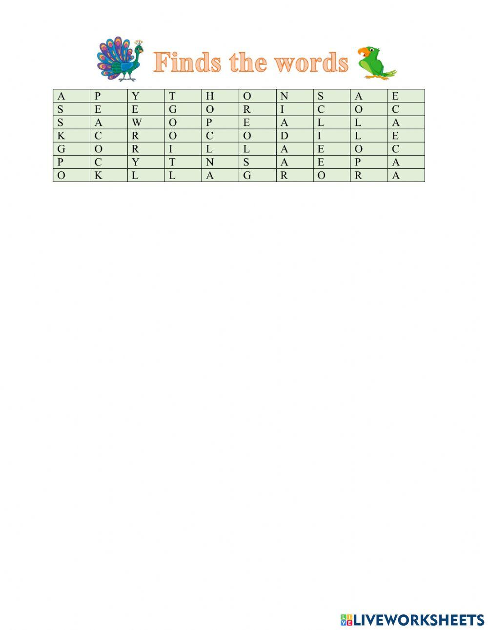 Animals online exercise for grade 5 | Live Worksheets