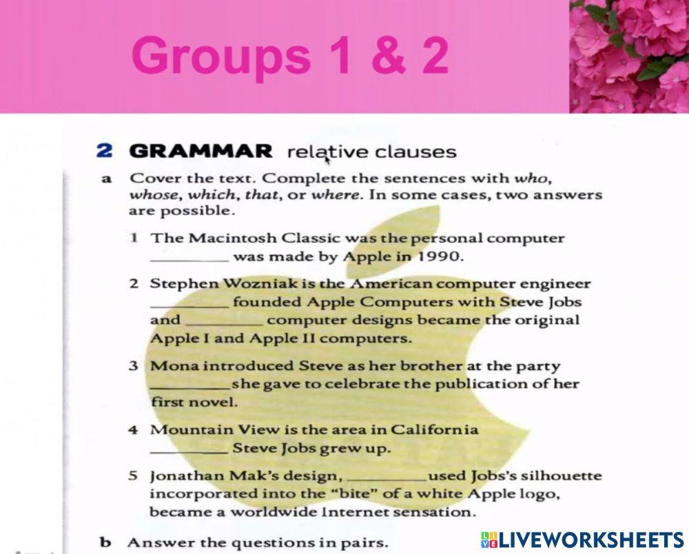 Relative Clause activity for 6-9 | Live Worksheets