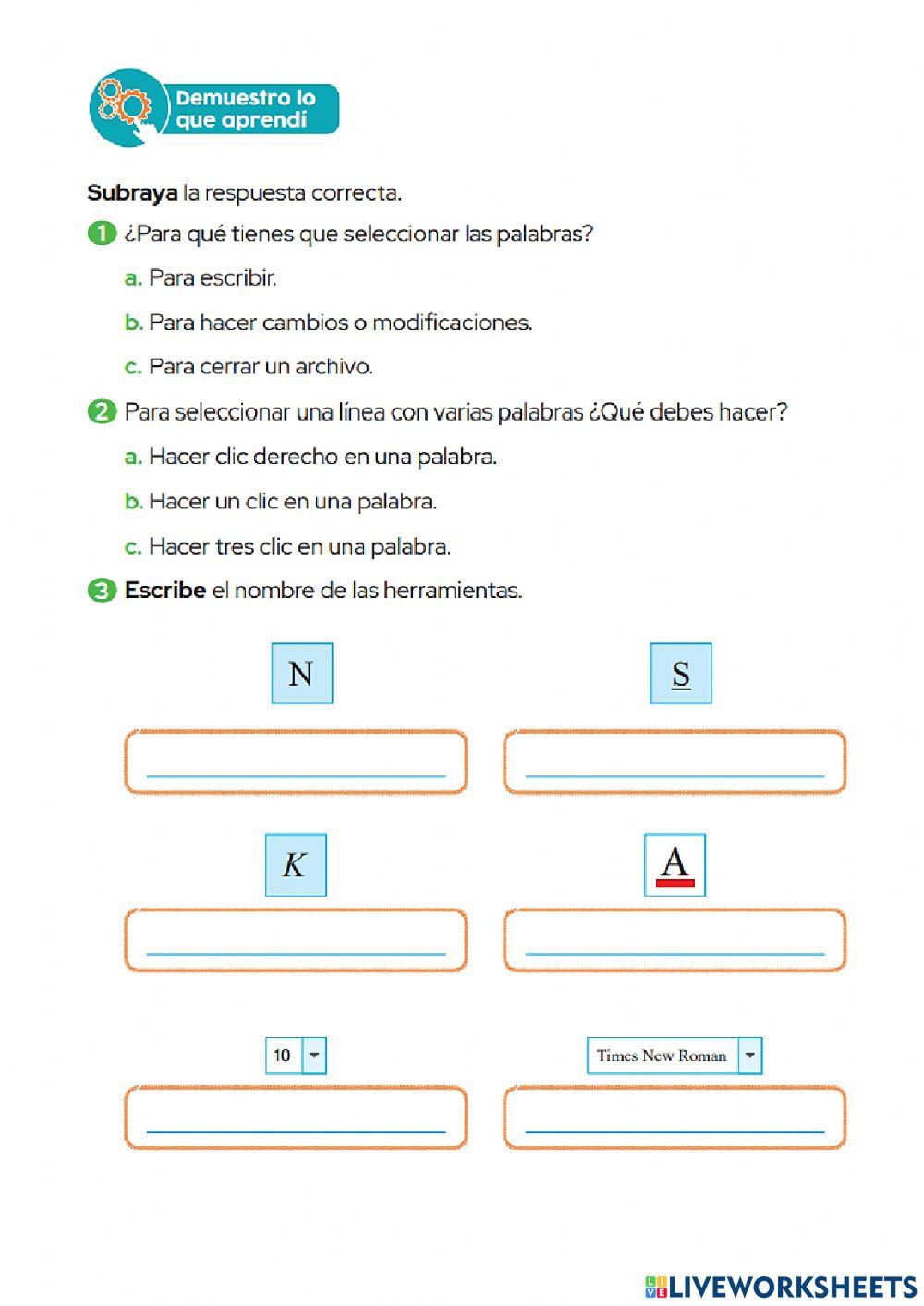 WordPad free activity | Live Worksheets