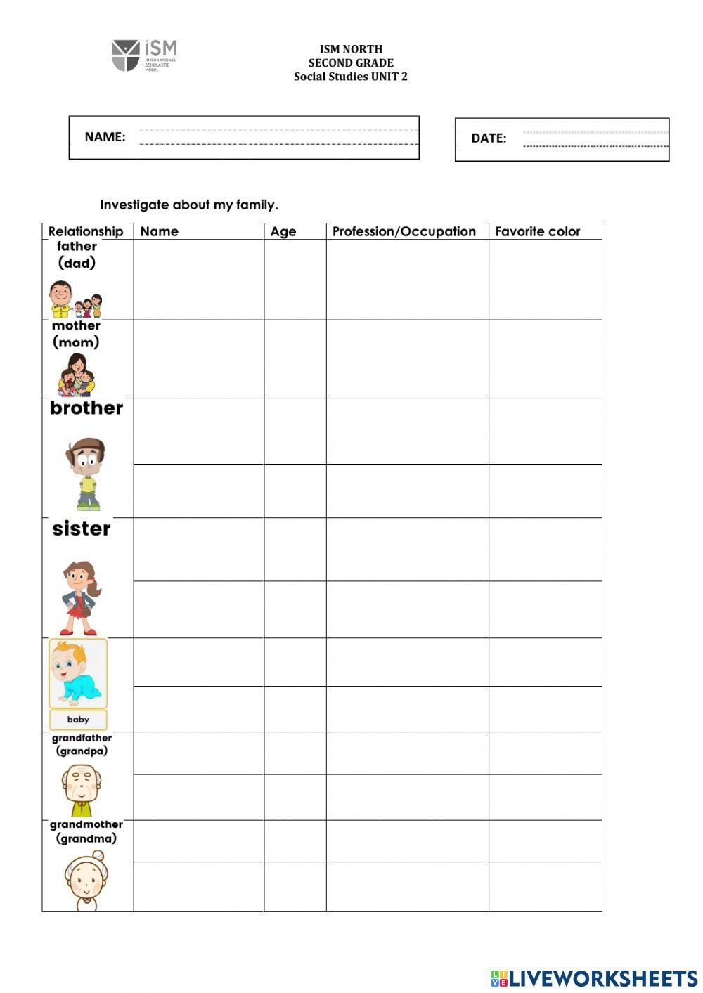 My family 2184705 | JennyBustillos | Live Worksheets