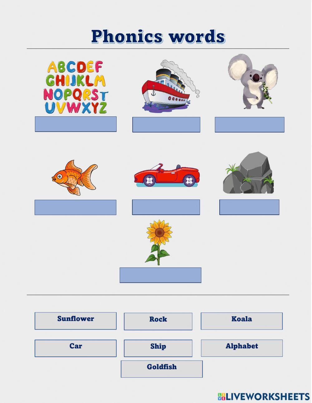 Phonics words | Free Interactive Worksheets | 2187409