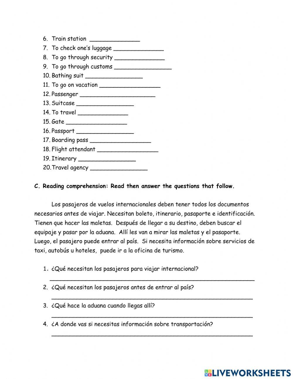U1L1 Review (2) online exercise for | Live Worksheets