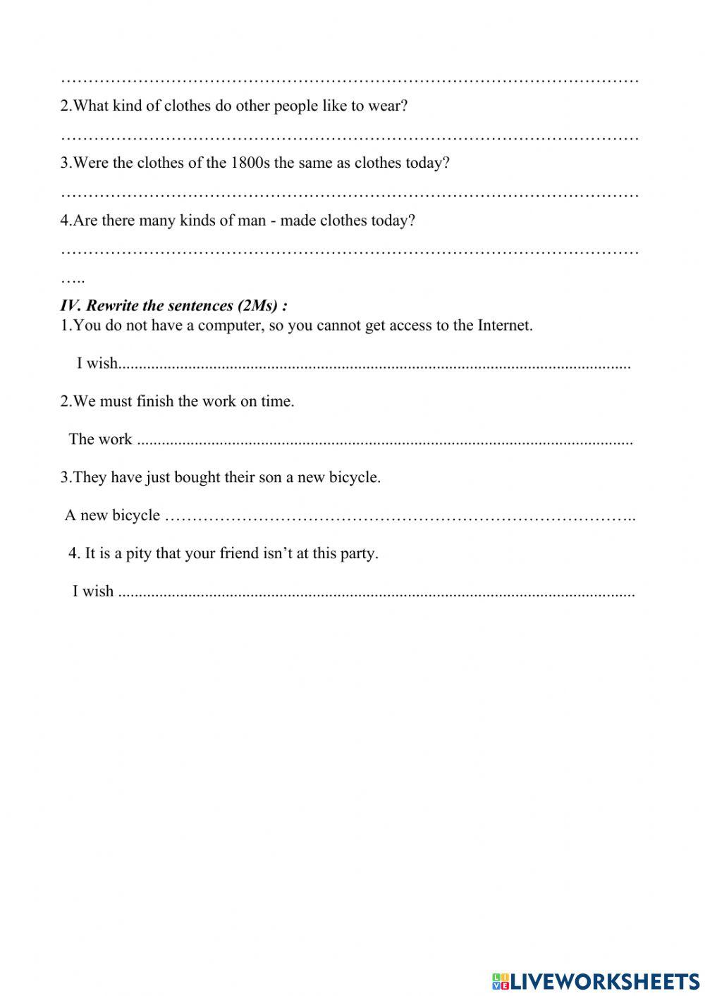 Mid-term test P1 english 9 worksheet | Live Worksheets