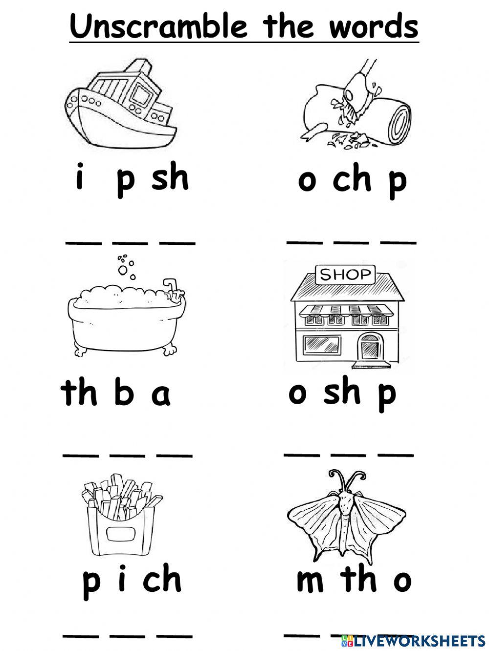 pra - cvc unscramble 2 online exercise for | Live Worksheets