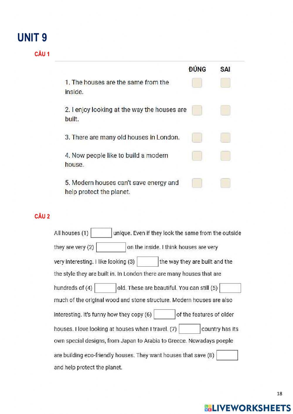 Practice-Listening-Unit 9 worksheet | Live Worksheets