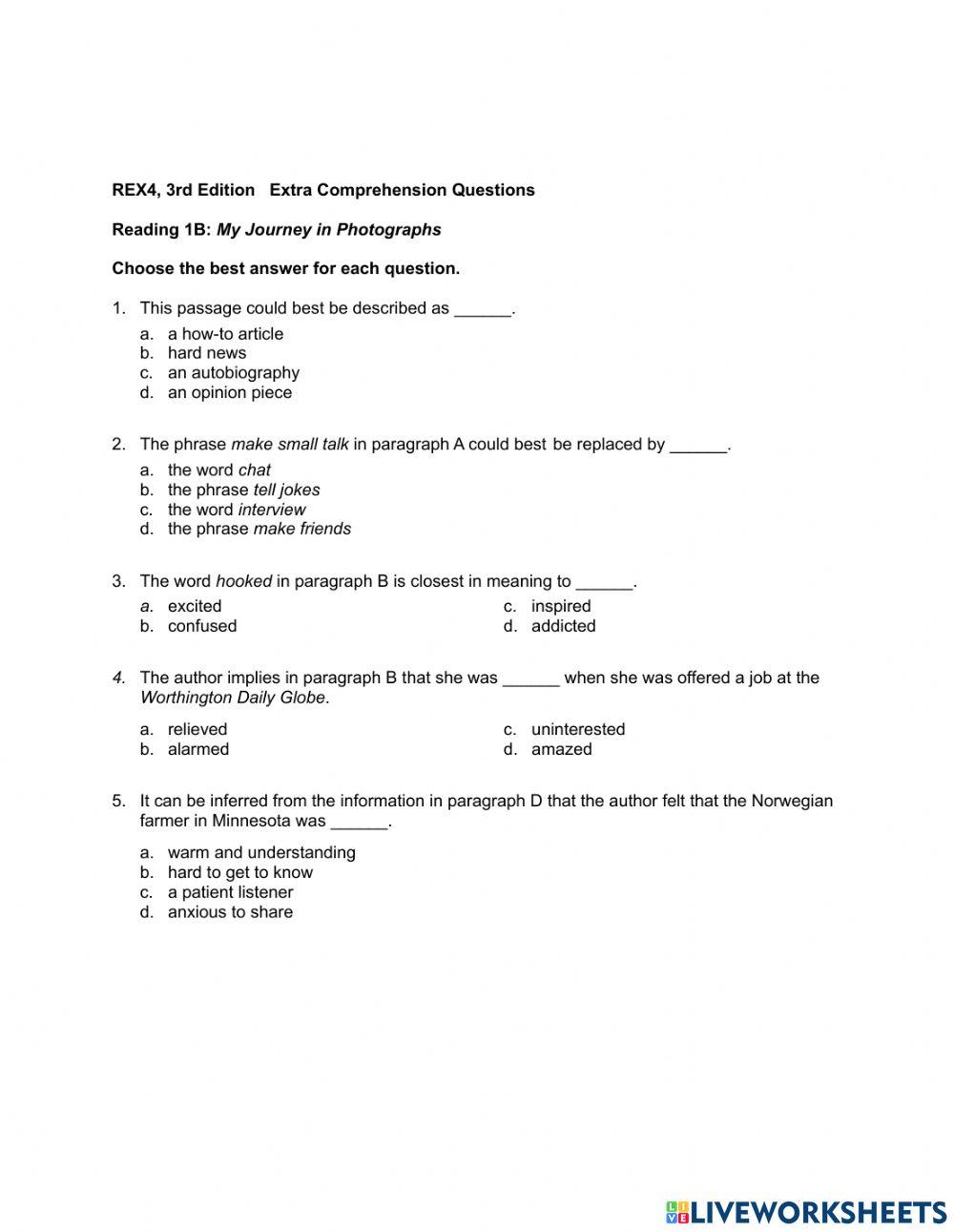 L. 9a-Unit 1B Extra (3rd) worksheet | Live Worksheets