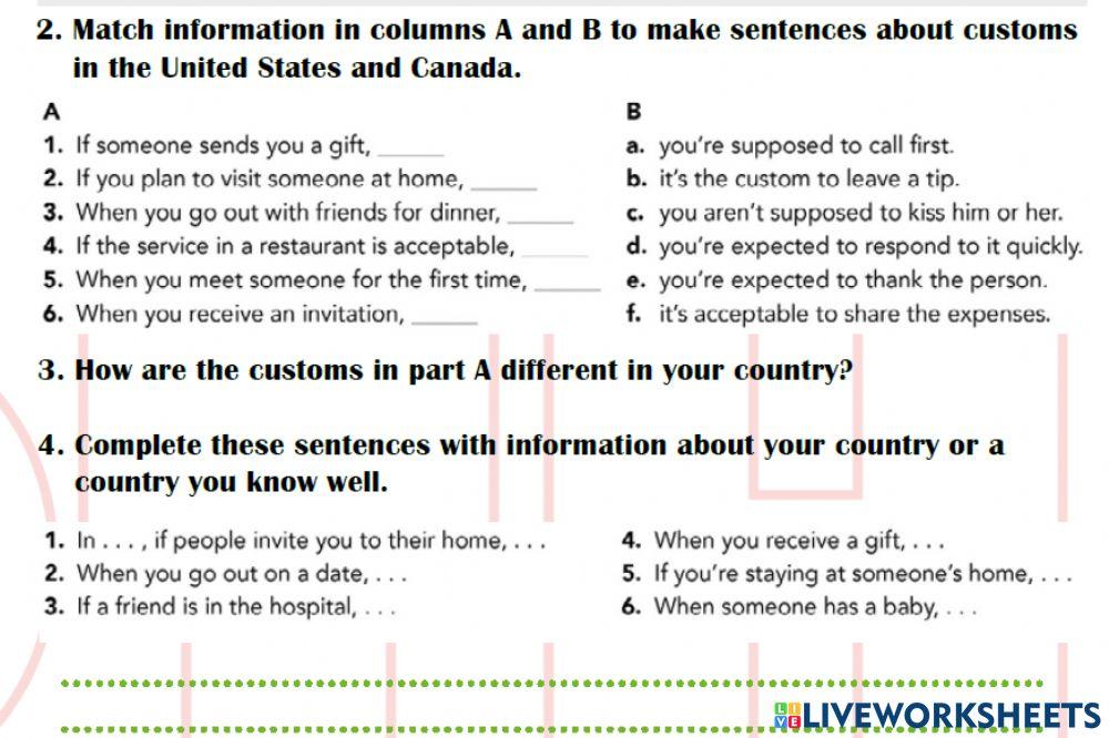 Expectations | Free Interactive Worksheets | 2188564