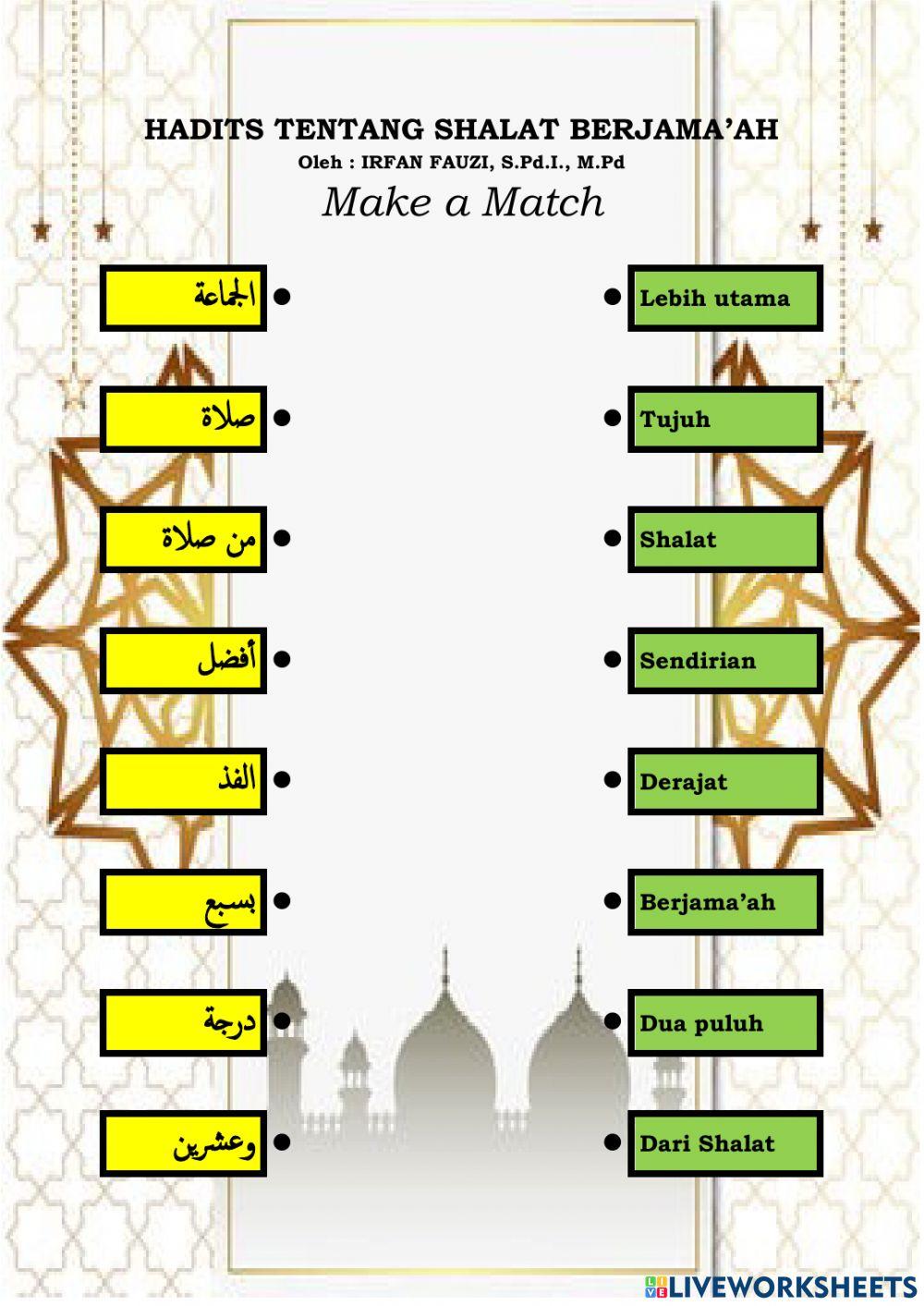 Shalat Berjama'ah worksheet | Live Worksheets