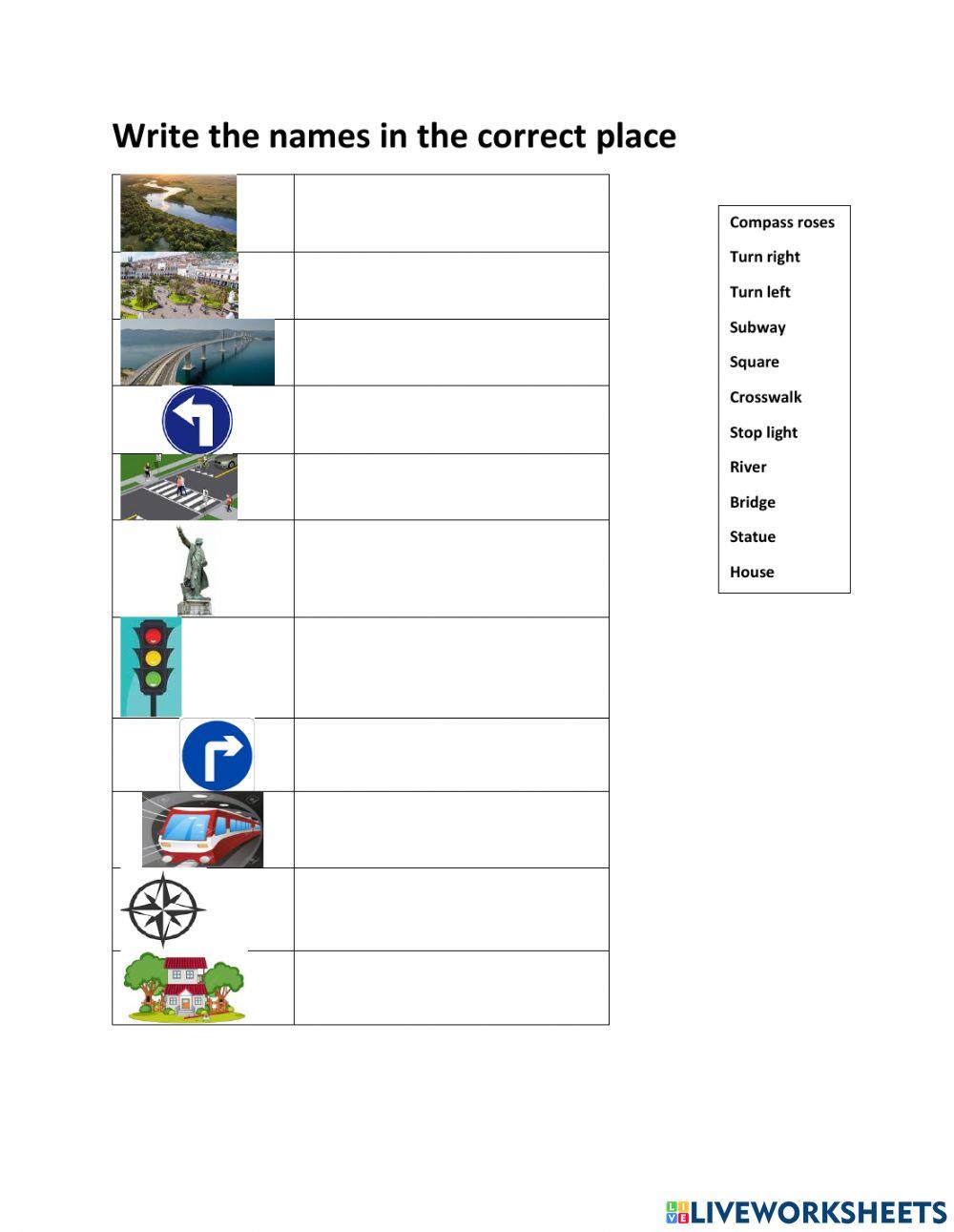 TEACHER_ROSALIE | Street signs 2188699 | LiveWorksheets