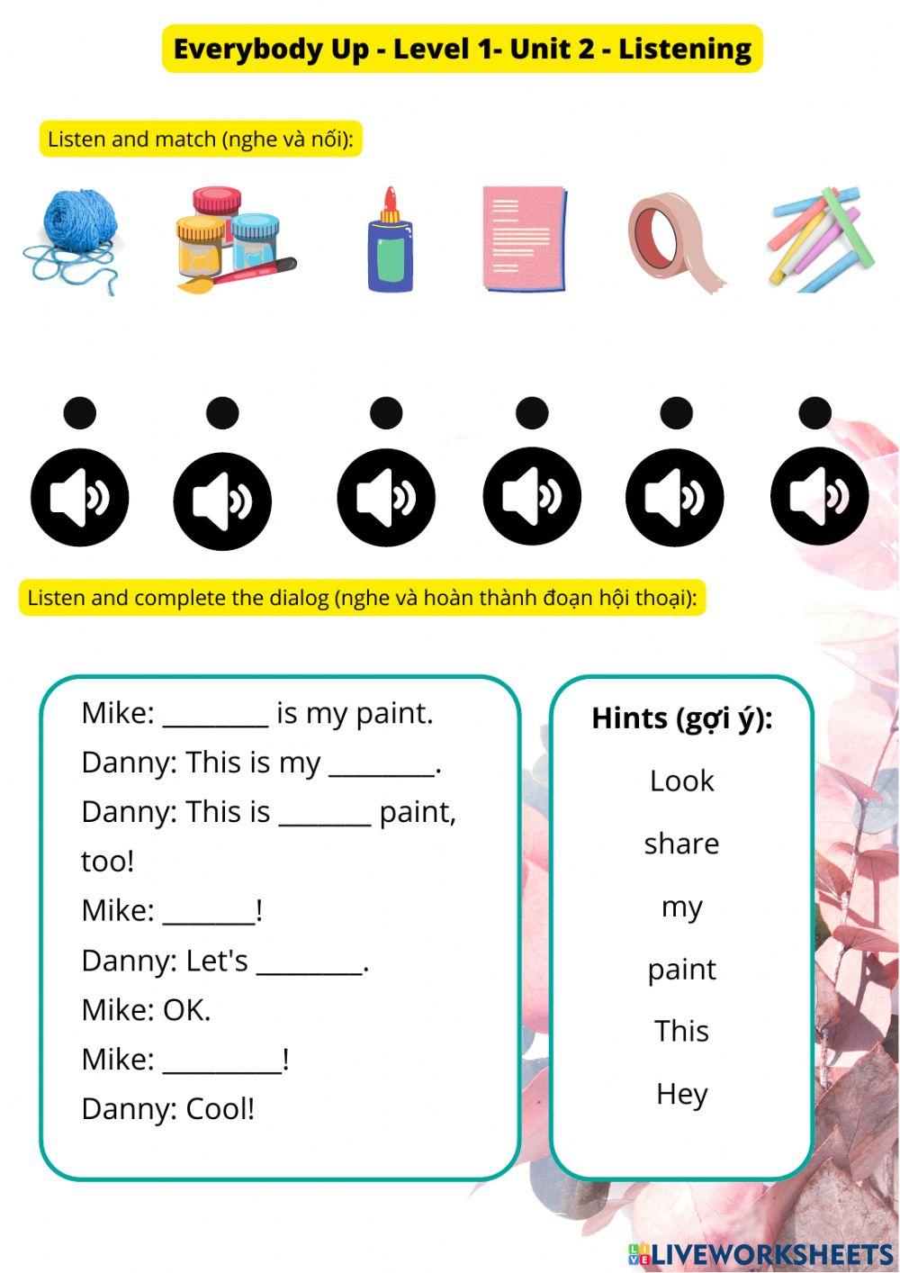 EU - Level 1 - Unit 2 - Listening worksheet | Live Worksheets