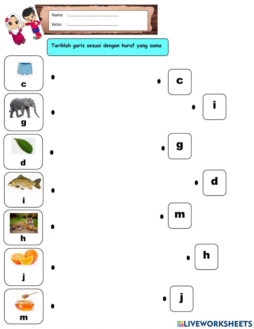 Mengenal Huruf online worksheet for A | Live Worksheets