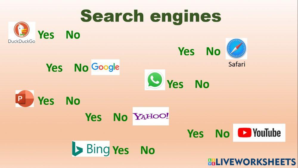 Search engines online exercise for | Live Worksheets