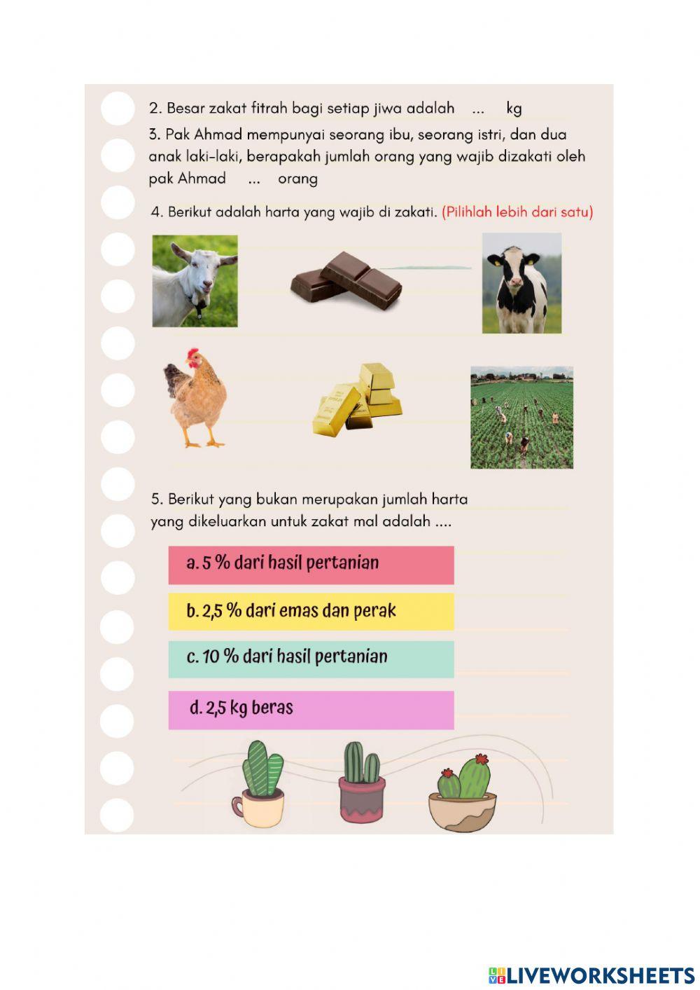 Zakat online worksheet for Kelas 9 | Live Worksheets