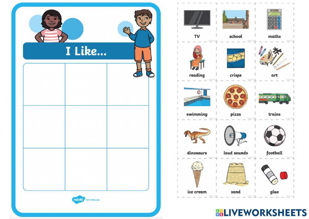 2878937 | Likes and Dislikes | Marcth | LiveWorksheets