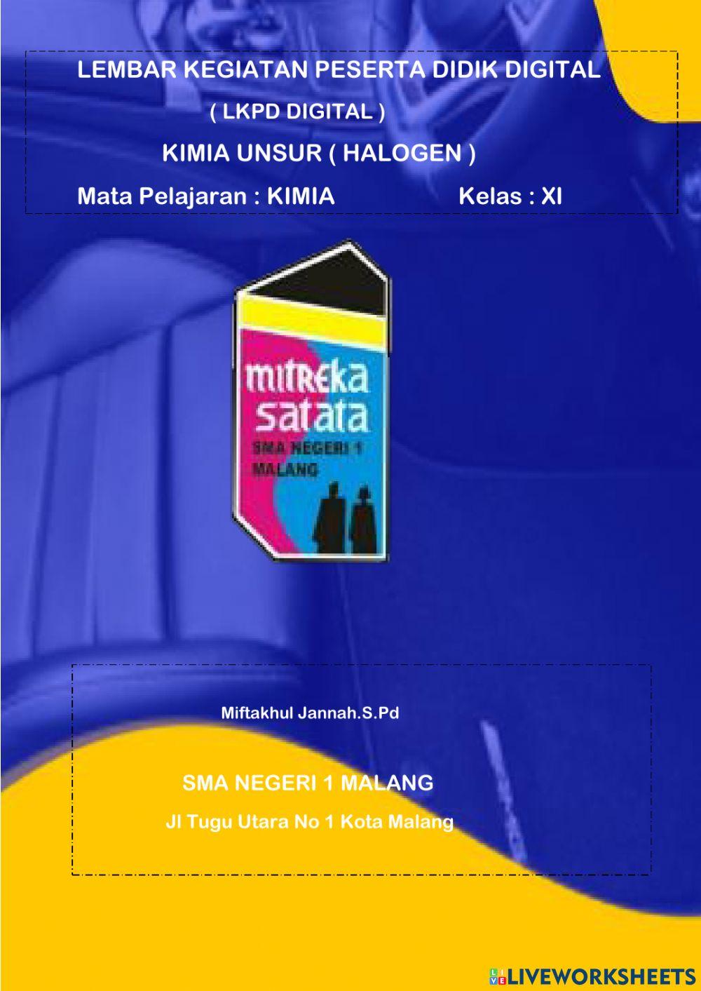 Lkpd halogen worksheet | Live Worksheets