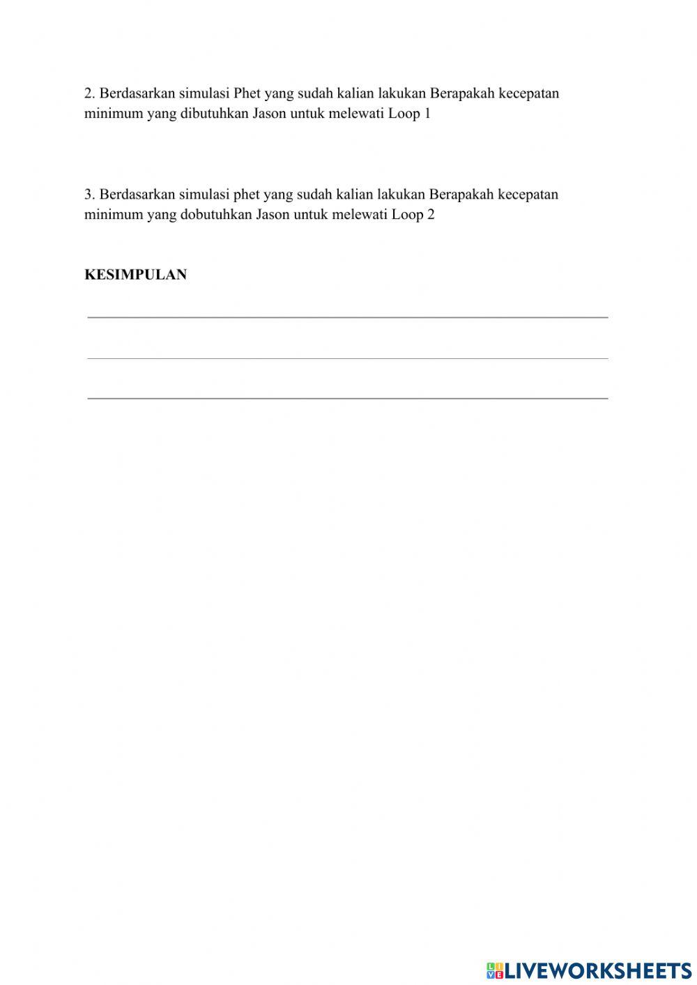 Hukum Kekekalan Energi Mekanik | Live Worksheets