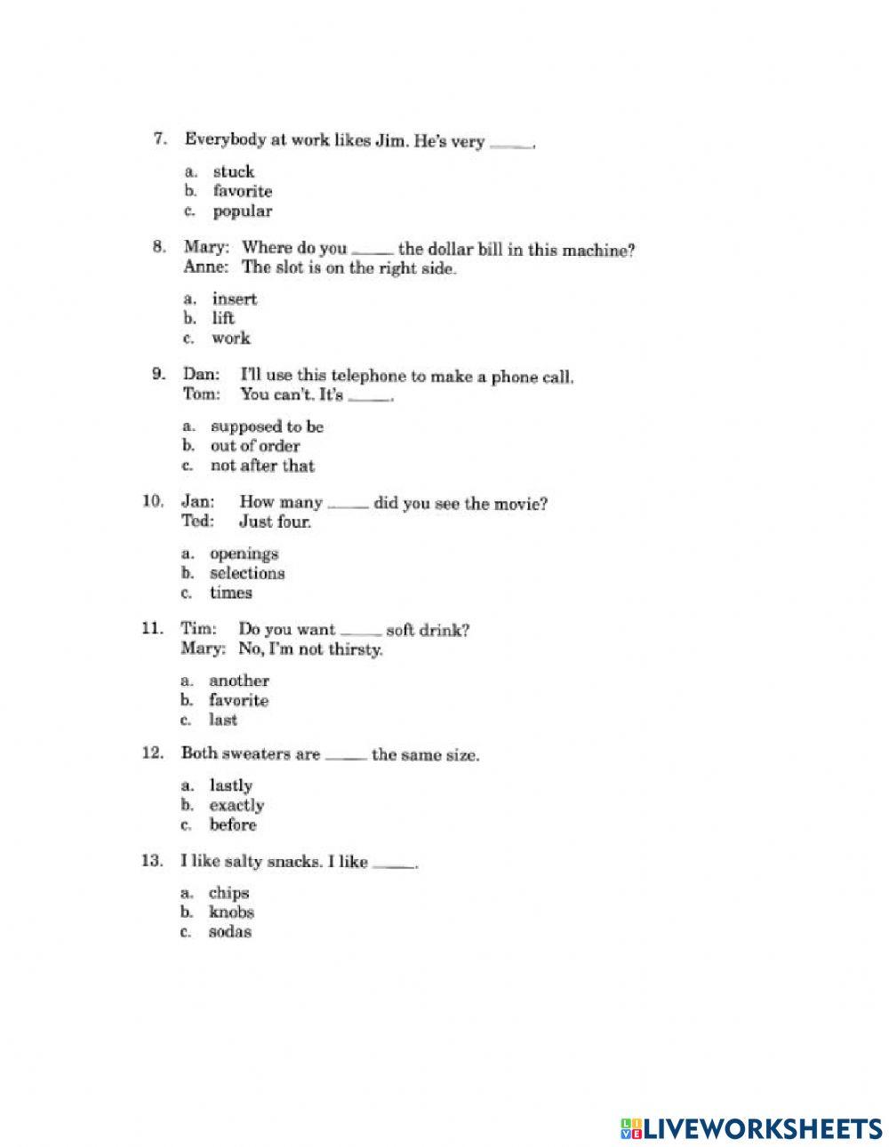 ALCPT Book 10 V… | Free Interactive Worksheets | 2190354