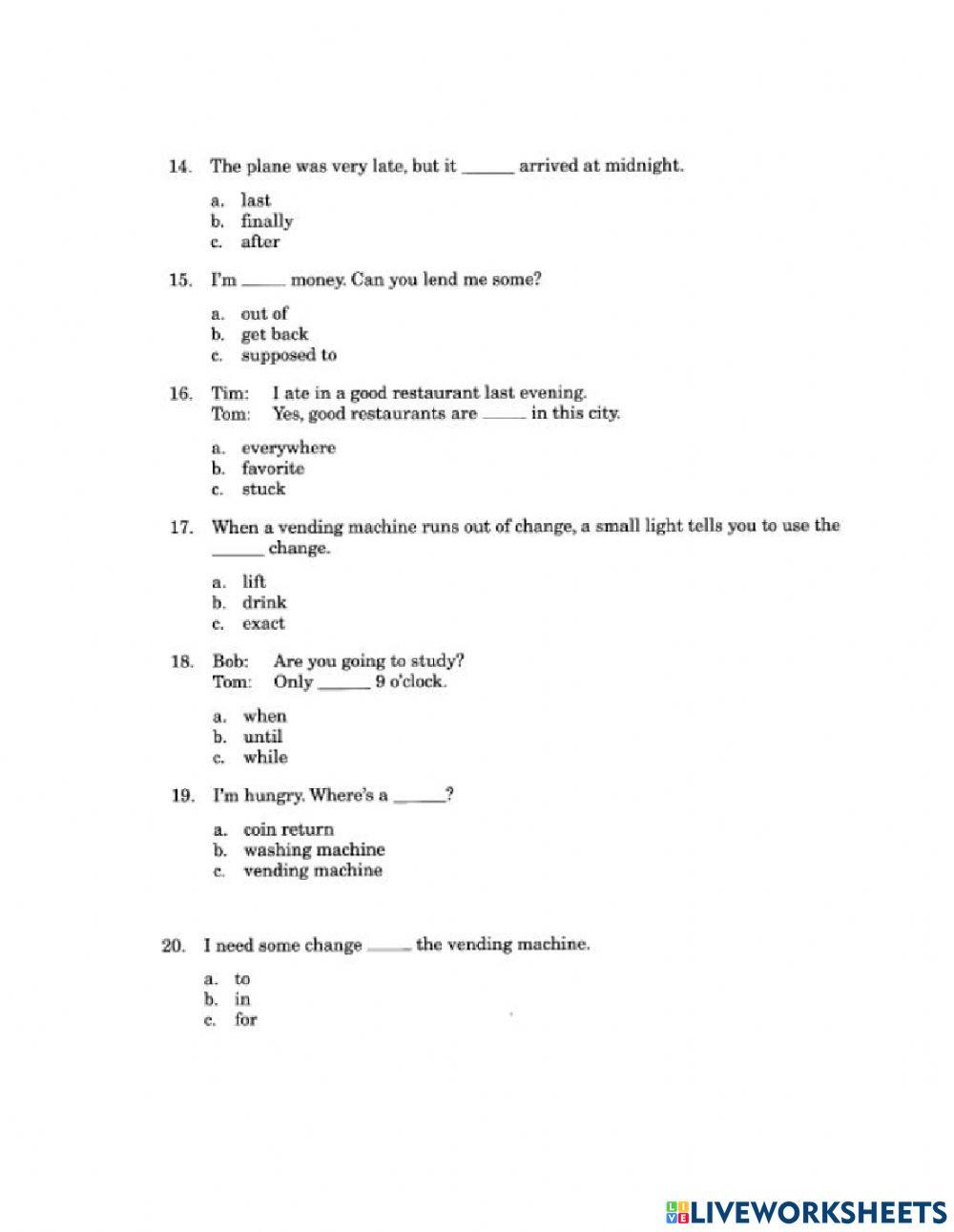 ALCPT Book 10 V… | Free Interactive Worksheets | 2190354