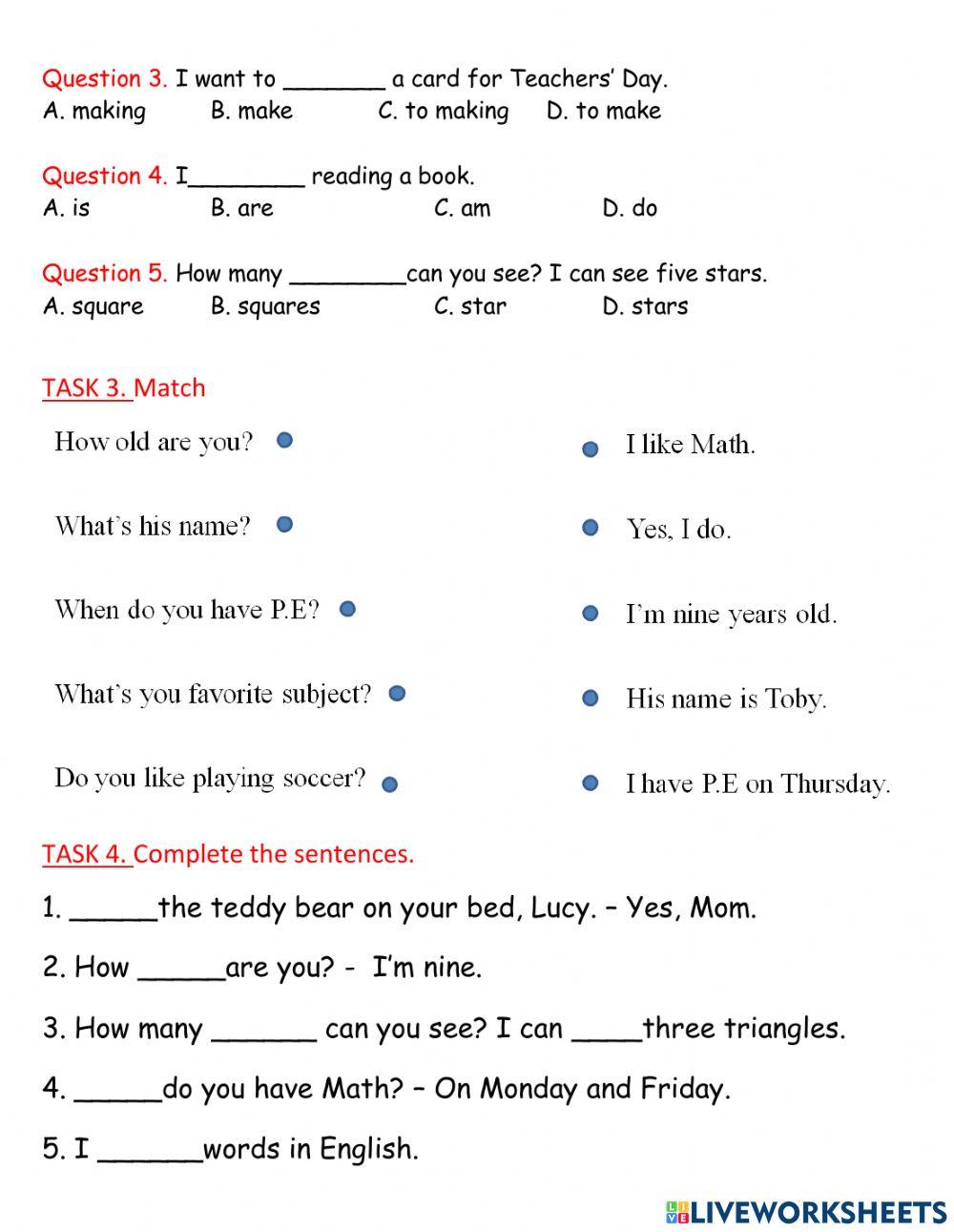 Smart start 4 - review - theme 1 and 2 worksheet | Live Worksheets