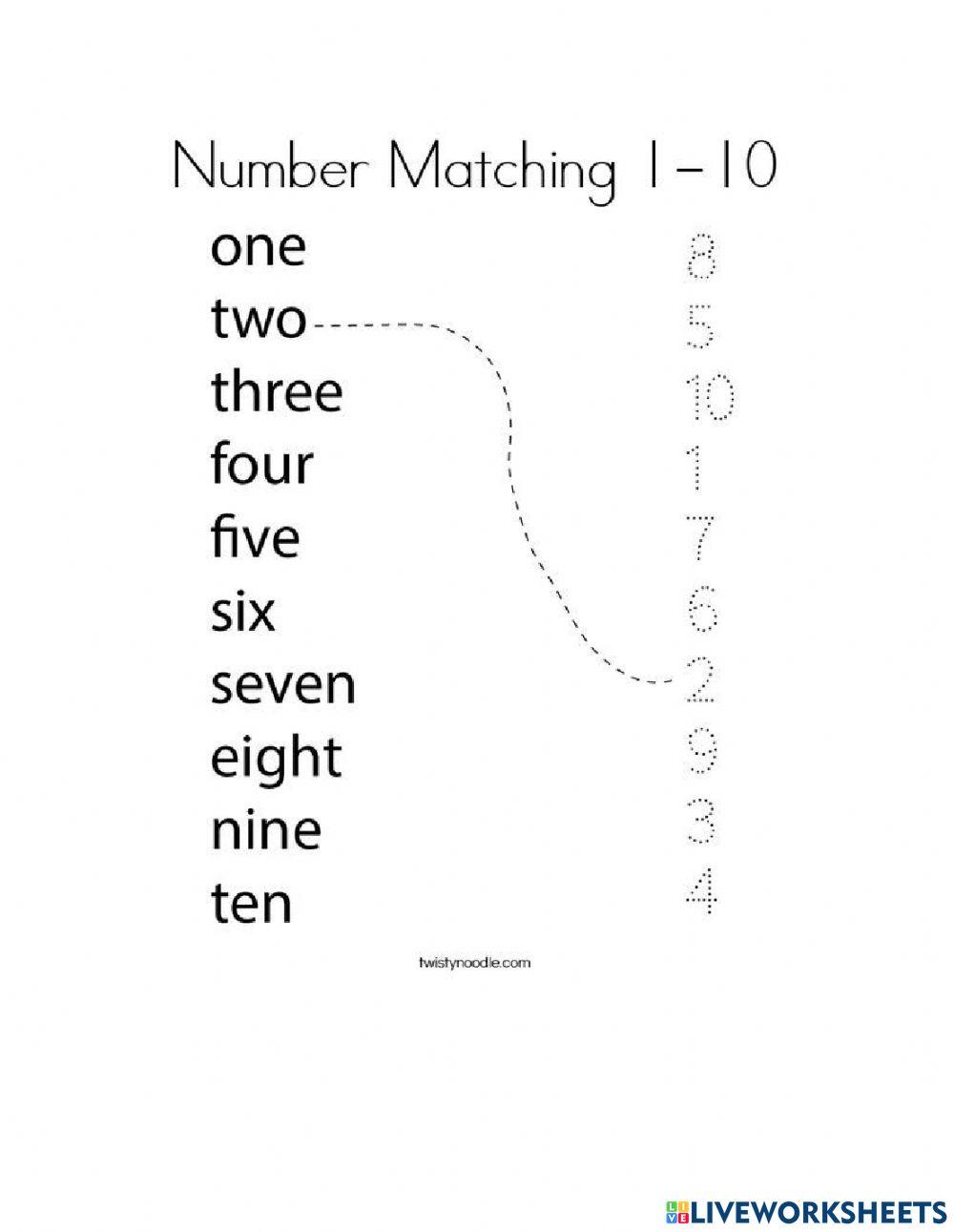 learn numbers with word online exercise for | Live Worksheets