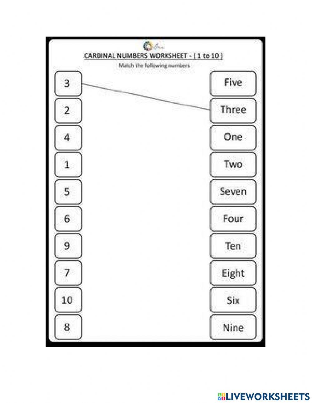 learn numbers with word online exercise for | Live Worksheets