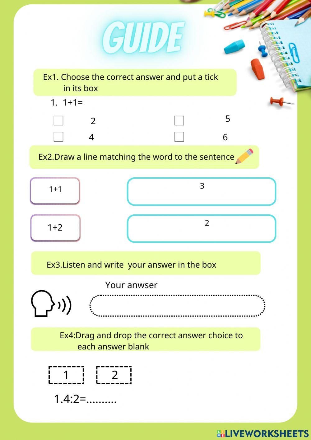 guide for mini test online exercise for | Live Worksheets