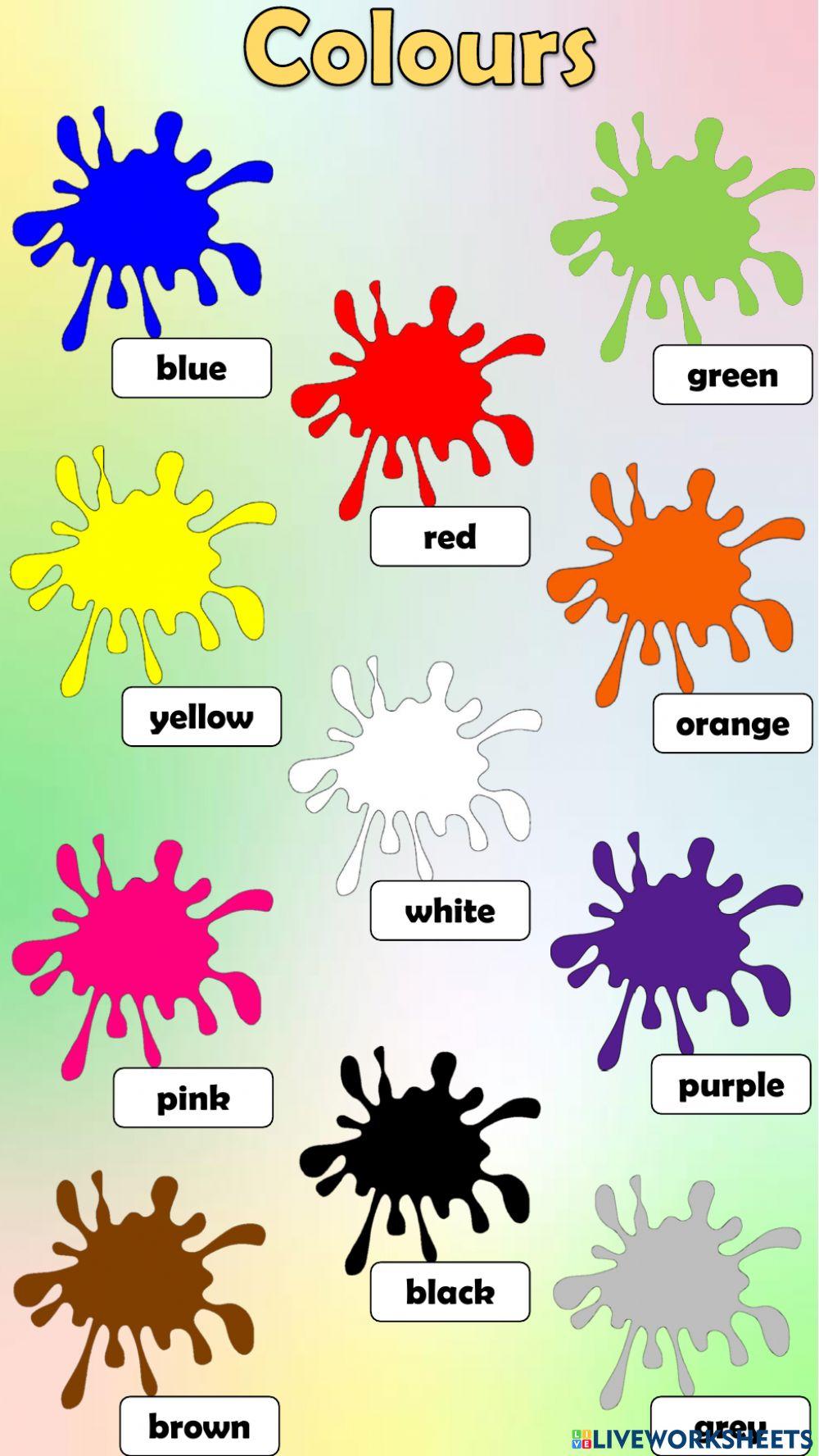 Colours online exercise for | Live Worksheets