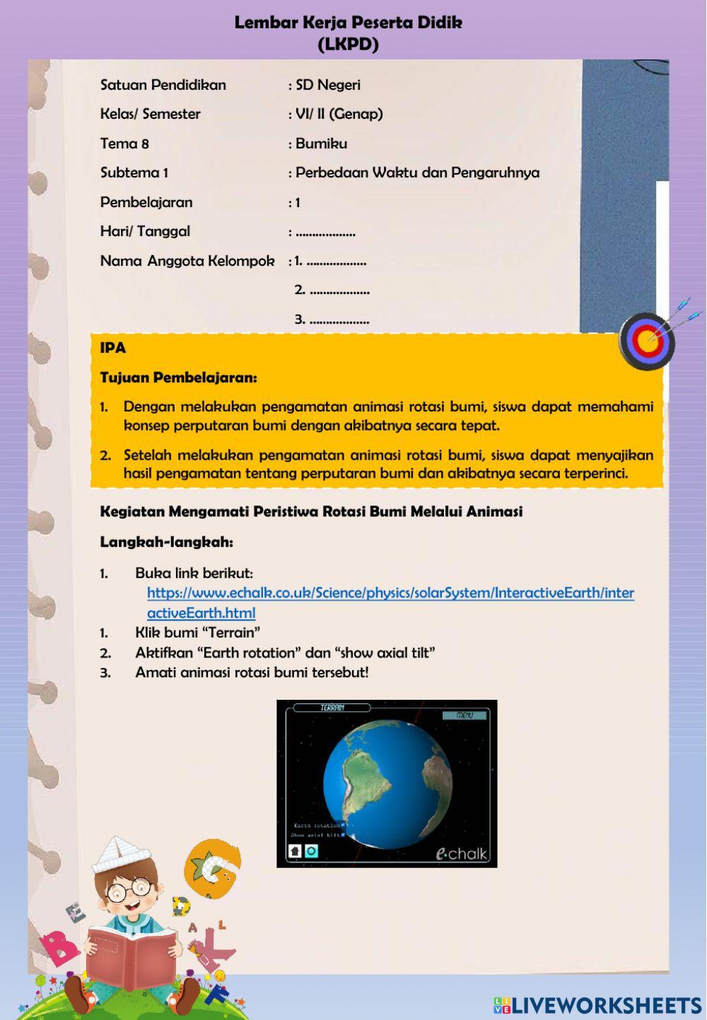 Lkpd online exercise for KELAS VI | Live Worksheets