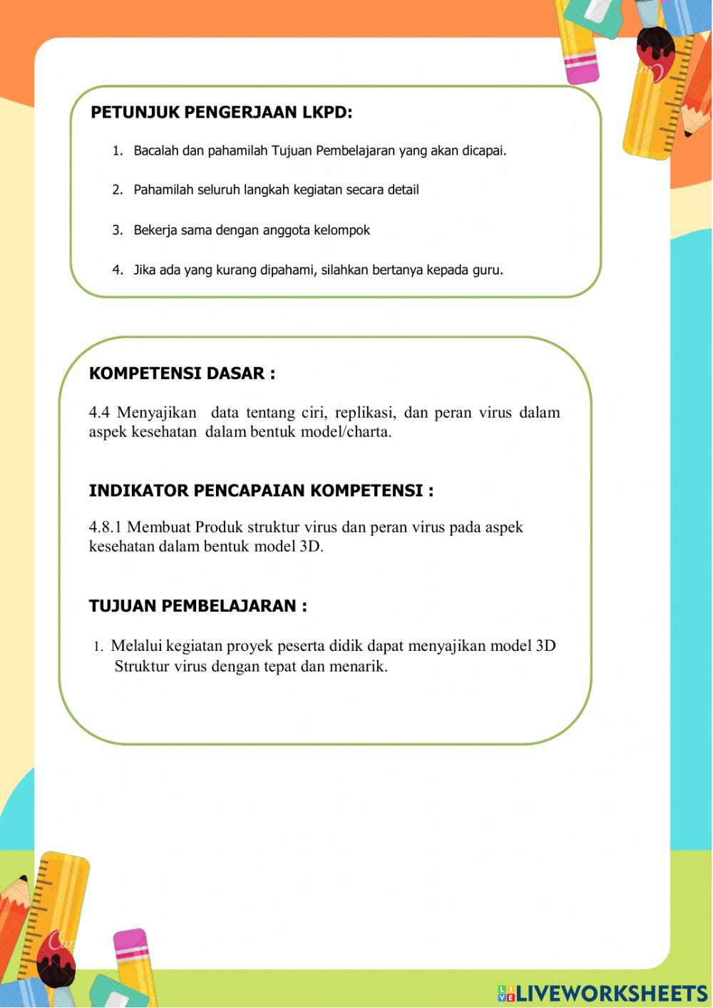 Lkpd pjbl interactive worksheet | Live Worksheets