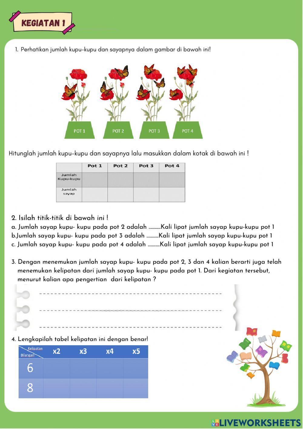 LKPD Faktor dan Kelipatan interactive worksheet | Live Worksheets