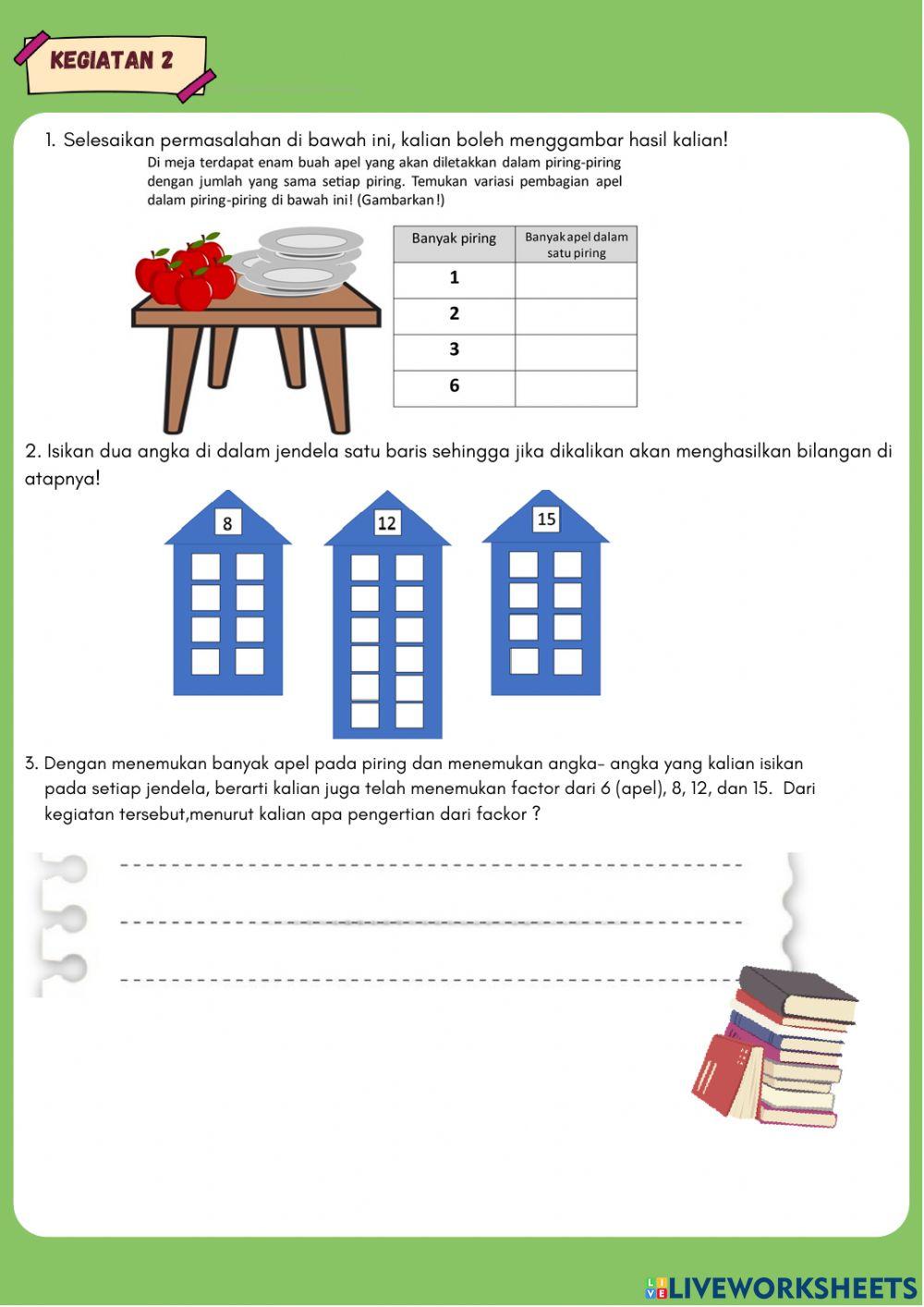 LKPD Faktor dan Kelipatan interactive worksheet | Live Worksheets