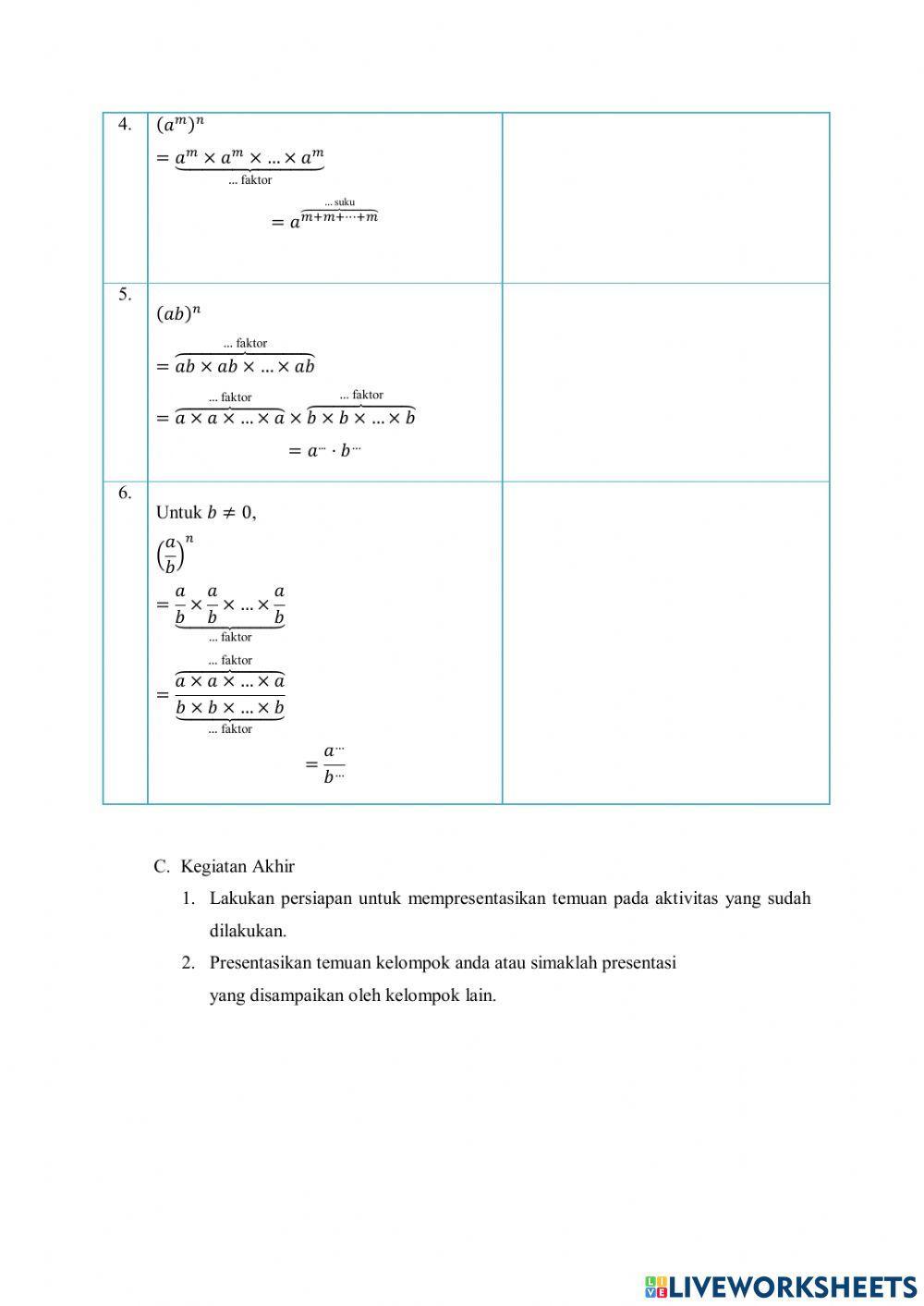2193494 | Eksponen | ditamulya | LiveWorksheets