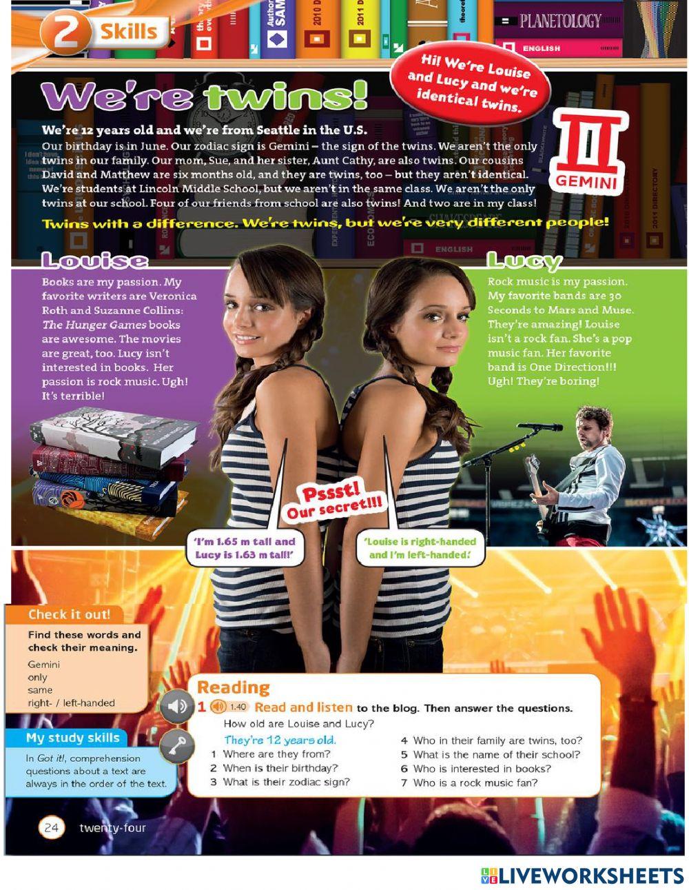 24 online exercise for | Live Worksheets