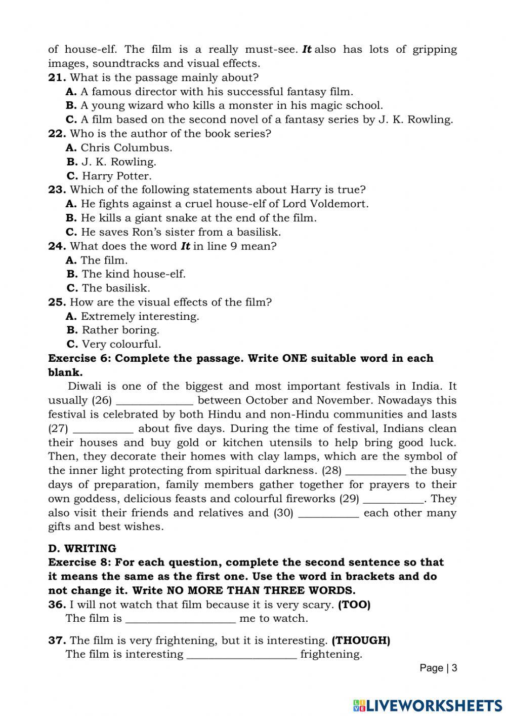 Mid-term interactive worksheet for PINEAPPLE | Live Worksheets