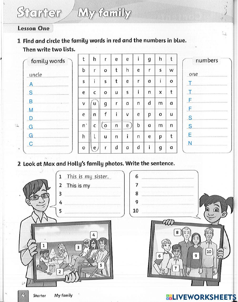 English 4 - workbook - starter online exercise for | Live Worksheets