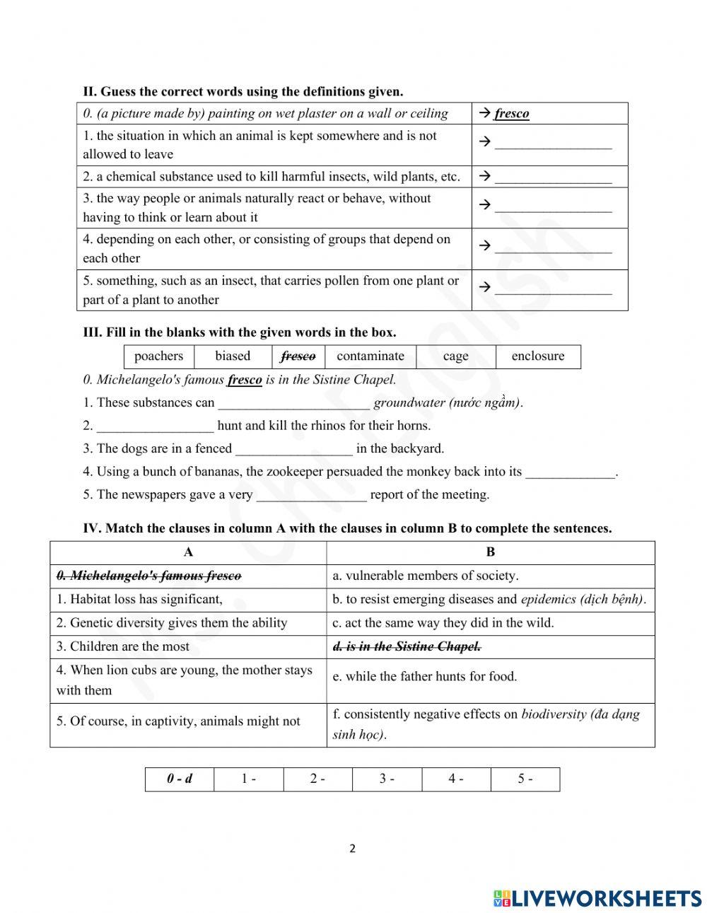 Foreign teacher-S9-Week 12-U4-Vocab 2 interactive worksheet | Live Worksheets