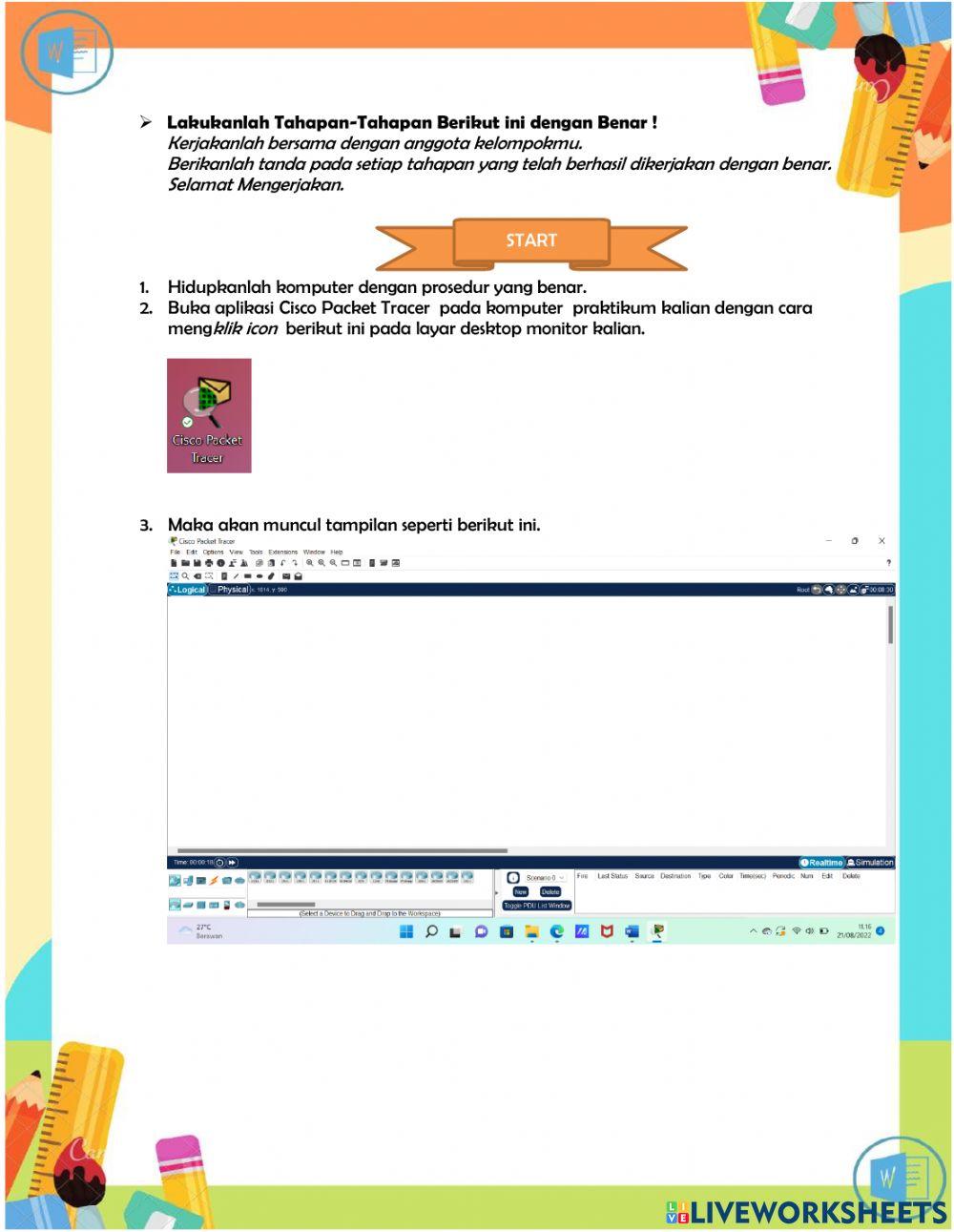 Jobsheet konfigurasi lan worksheet | Live Worksheets
