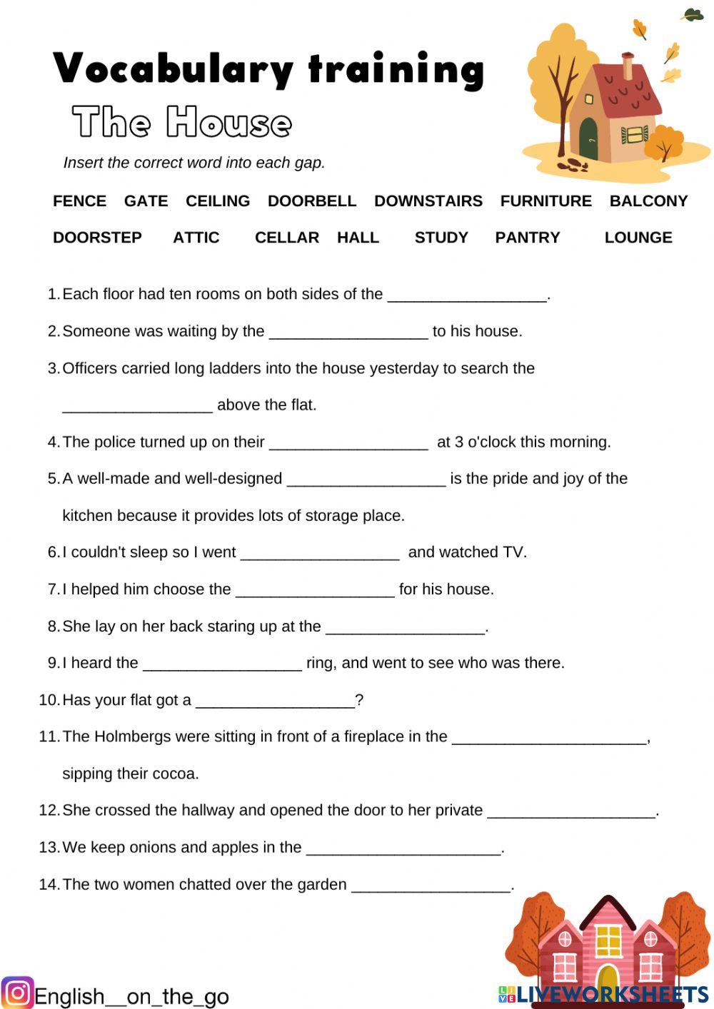 The house online exercise for int | Live Worksheets