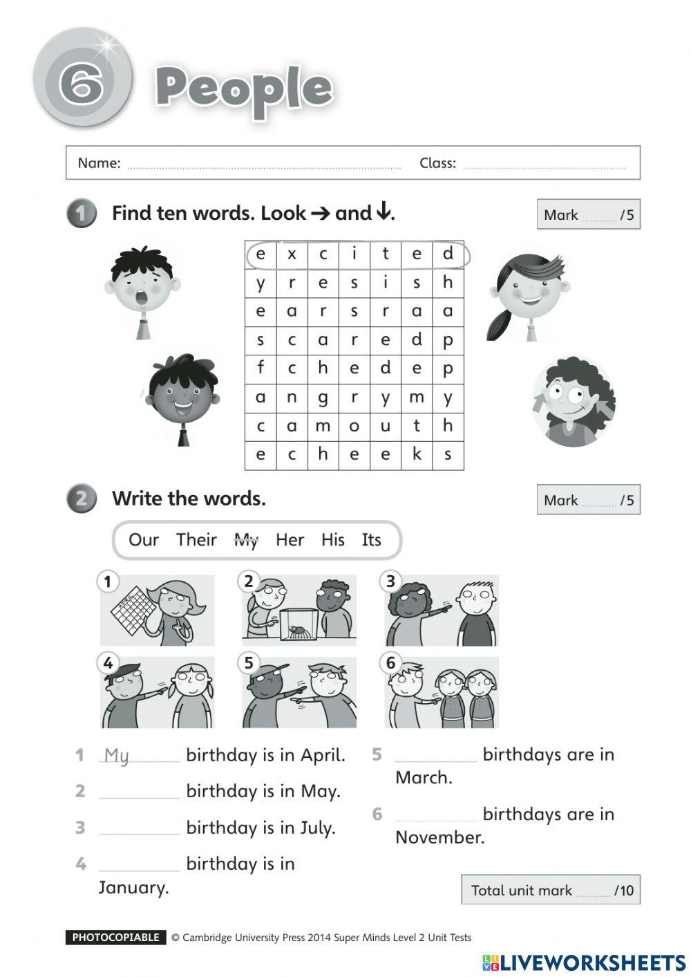 super minds 2 t… | Free Interactive Worksheets | 6904209