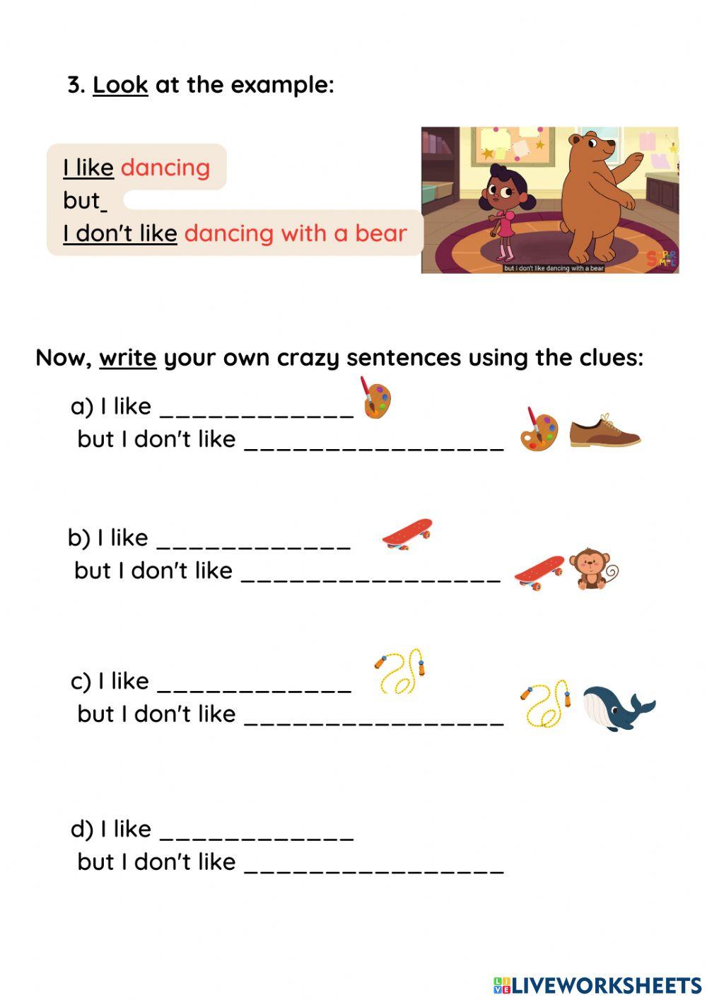 Song Activity - What do you like doing? online exercise for | Live ...