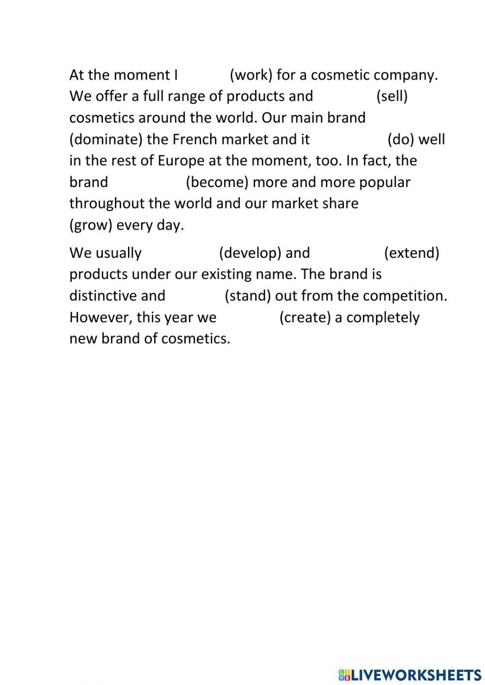 Our brand online exercise for | Live Worksheets