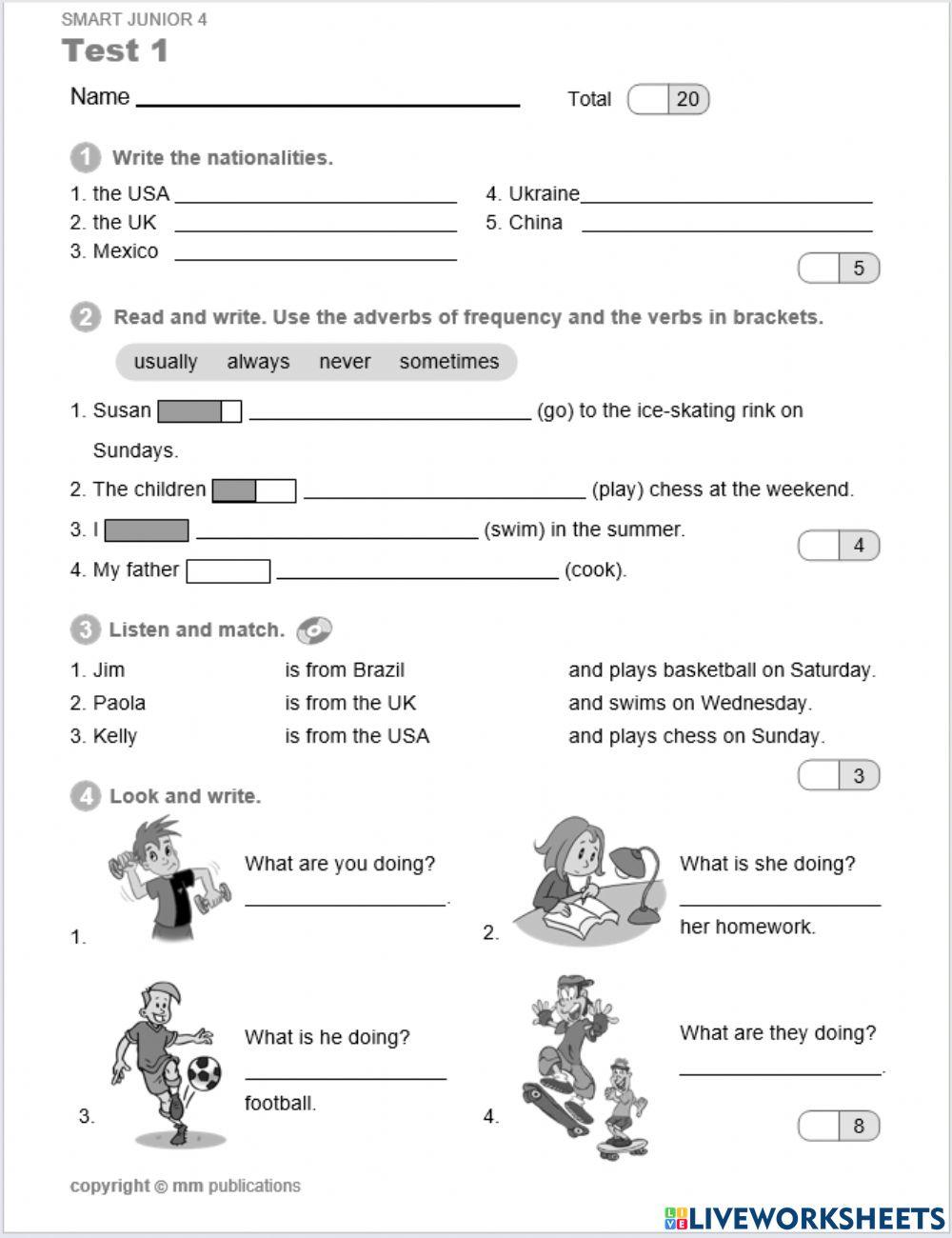 Smart junior 4 | Free Interactive Worksheets | 2164121